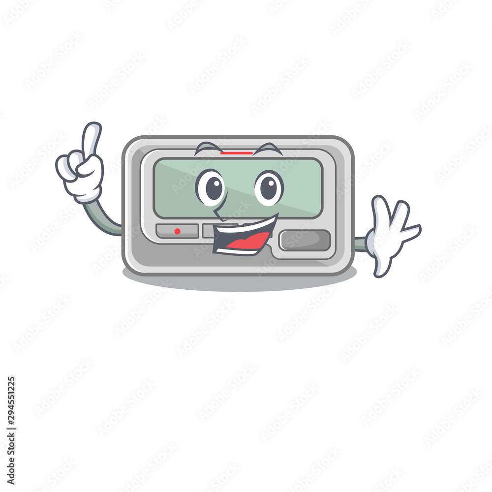 Finger pager cartoon isolated with the character Stock Vector | Adobe Stock