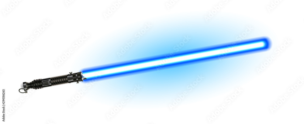 Fantasy Weapon Blue Light Laser Beam Sword Vector. Futuristic Space ...