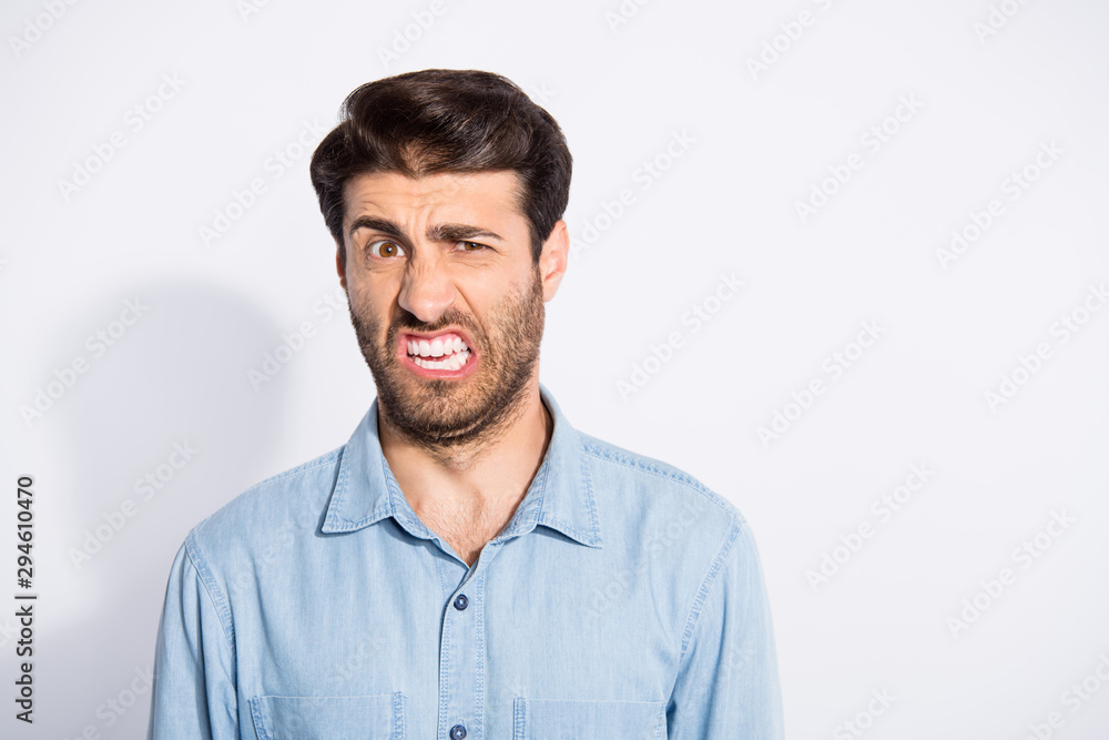 Ugh. Photo of amazing mixed race guy looking disgusted on spoiled food ...