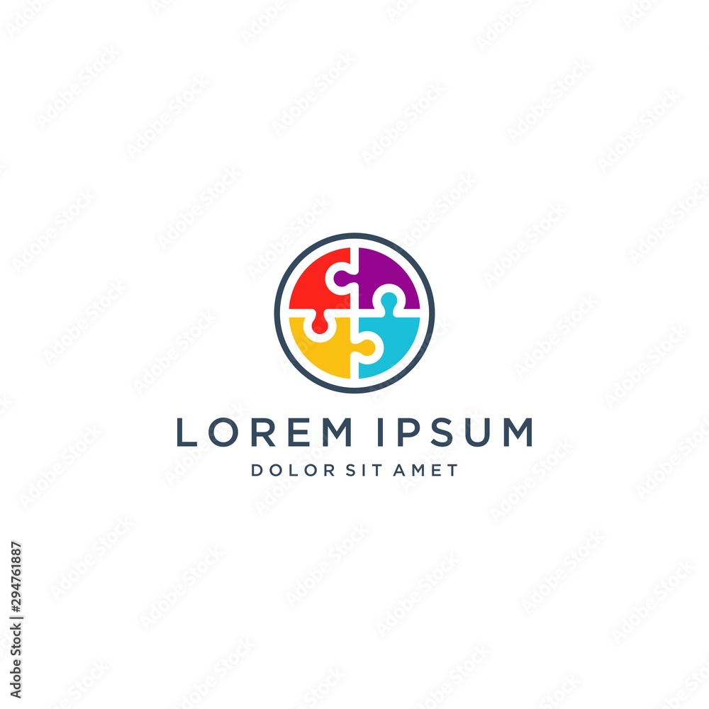 Design logos for autism, or puzzles with circles Stock Vector | Adobe Stock