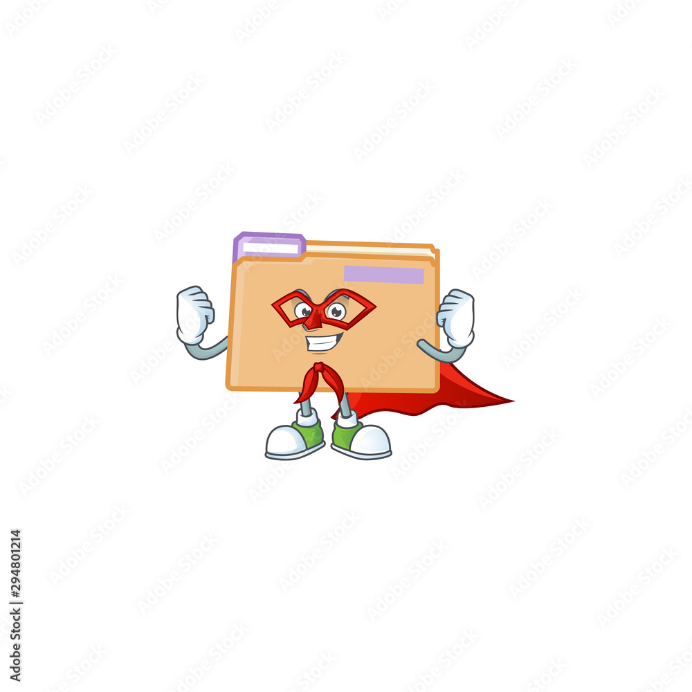 Super hero folder icon with character the mascot Stock Vector | Adobe Stock