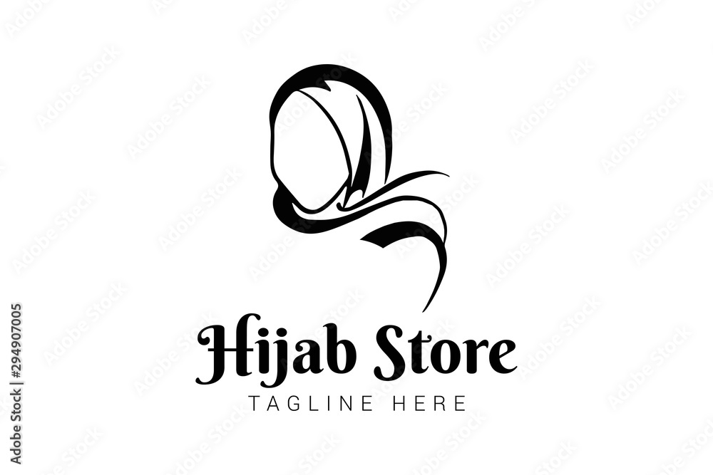 Muslimah Hijab logo template Stock Vector | Adobe Stock