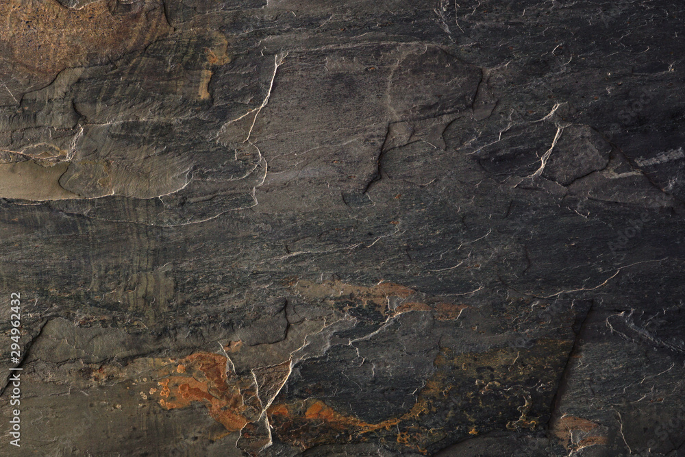 Textured dark slate stone background with natural minerals Stock Photo ...