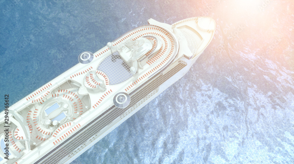 Concept art of cruise ship model, render 3D Stock Illustration | Adobe ...