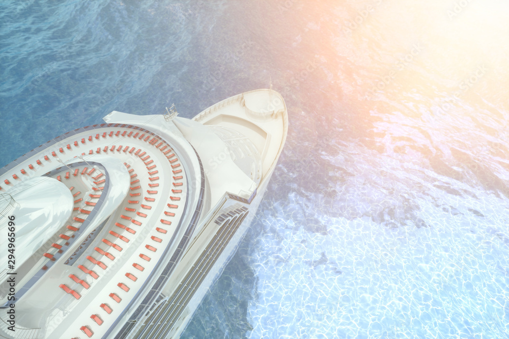 Concept art of cruise ship model, render 3D Stock Illustration | Adobe ...