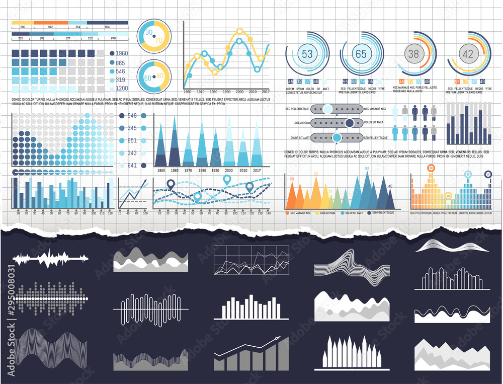 Data on infographics and flowcharts templates vector. Editable business ...