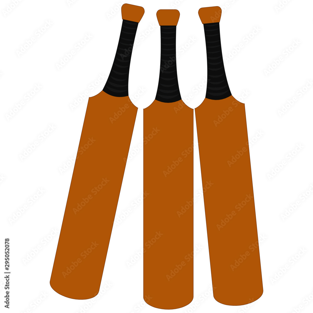 Three Cricket Bats - Cartoon Vector Image Stock Vector | Adobe Stock