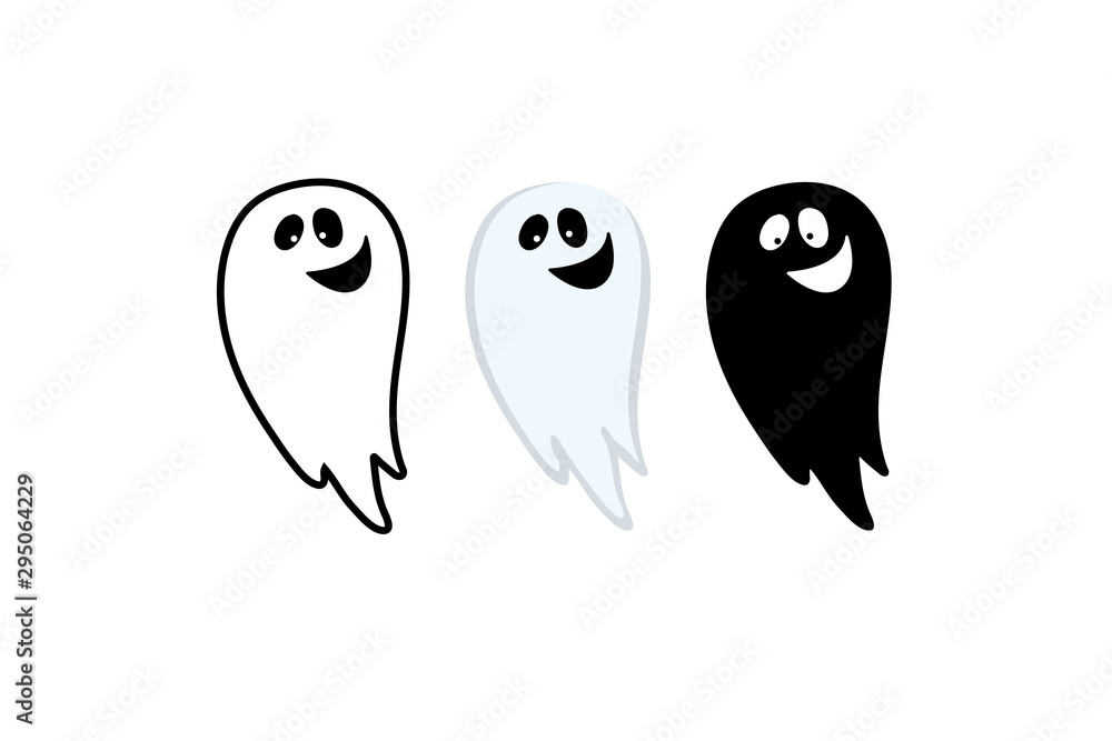 Ghost vector character poster for Halloween party invitation, trick and ...