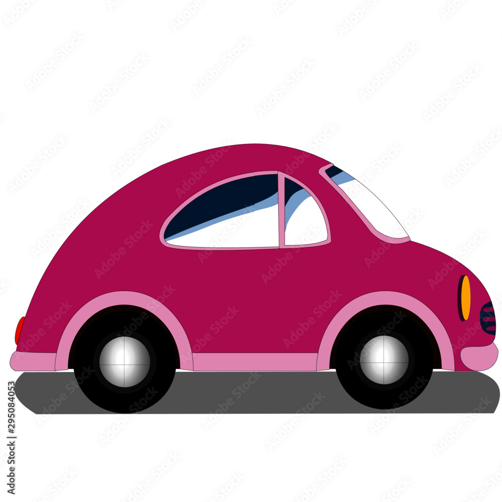 Pink Toy Car - Cartoon Vector Image Stock Vector | Adobe Stock