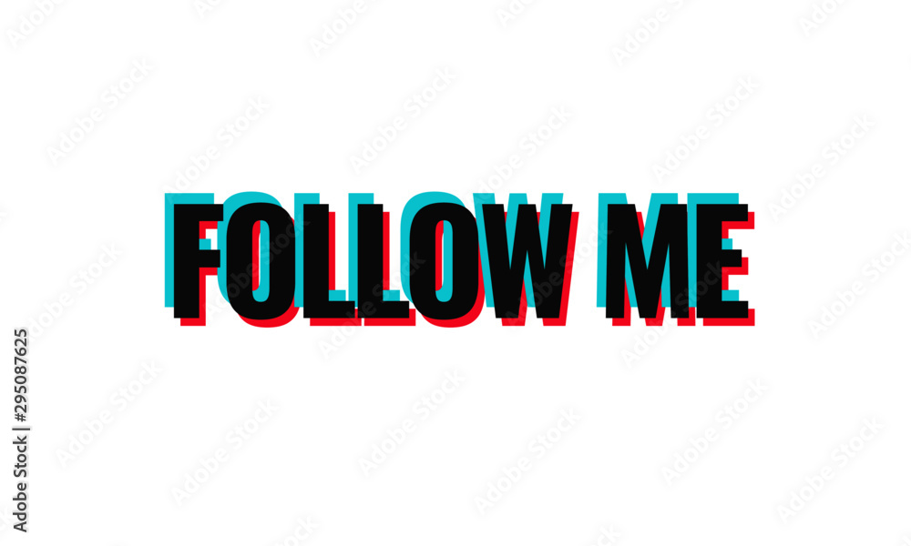 Follow Me Poster for Social Media Stock Vector | Adobe Stock