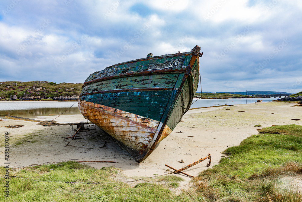 Fishing boat wreck Star of the Sea beached on Cruit Island, Wild ...