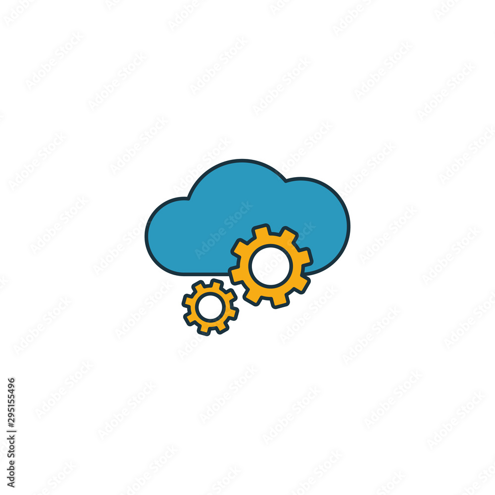 Cloud Management icon. Outline filled creative elemet from big data ...