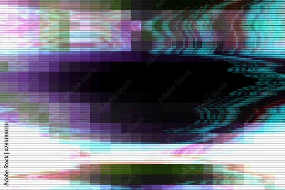 Glitch digital abstract artifacts distortion background, media ...