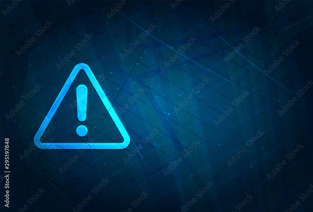 Alert icon futuristic digital abstract blue background 素材庫向量圖 | Adobe Stock