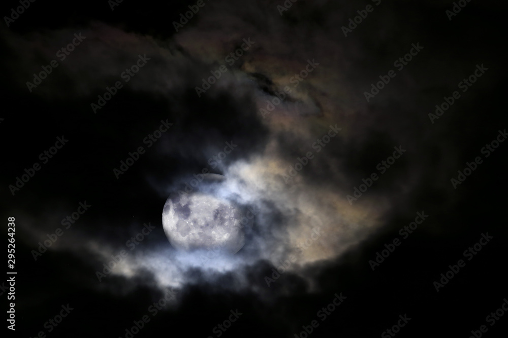 Spooky Moon with Clouds Stock Photo | Adobe Stock