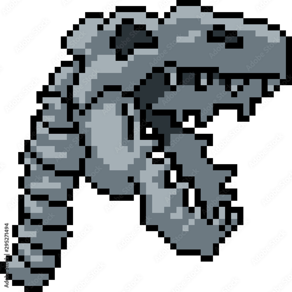 vector pixel art fossil dinosaur Stock Vector | Adobe Stock