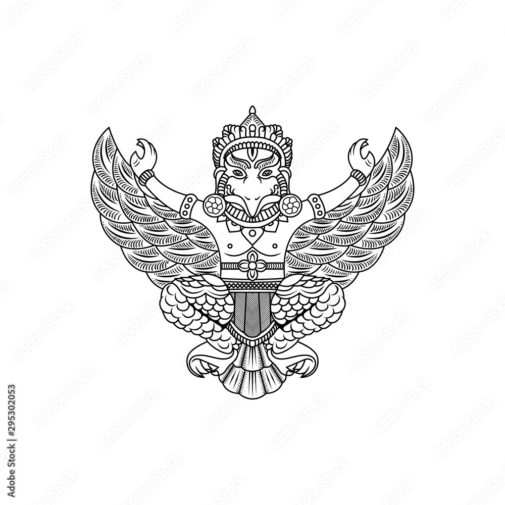 garuda buddha illustration vector drawing Stock Vector | Adobe Stock