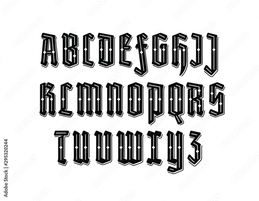 Vector Alphabet. Black stylized font. Lettering and Custom Typography ...