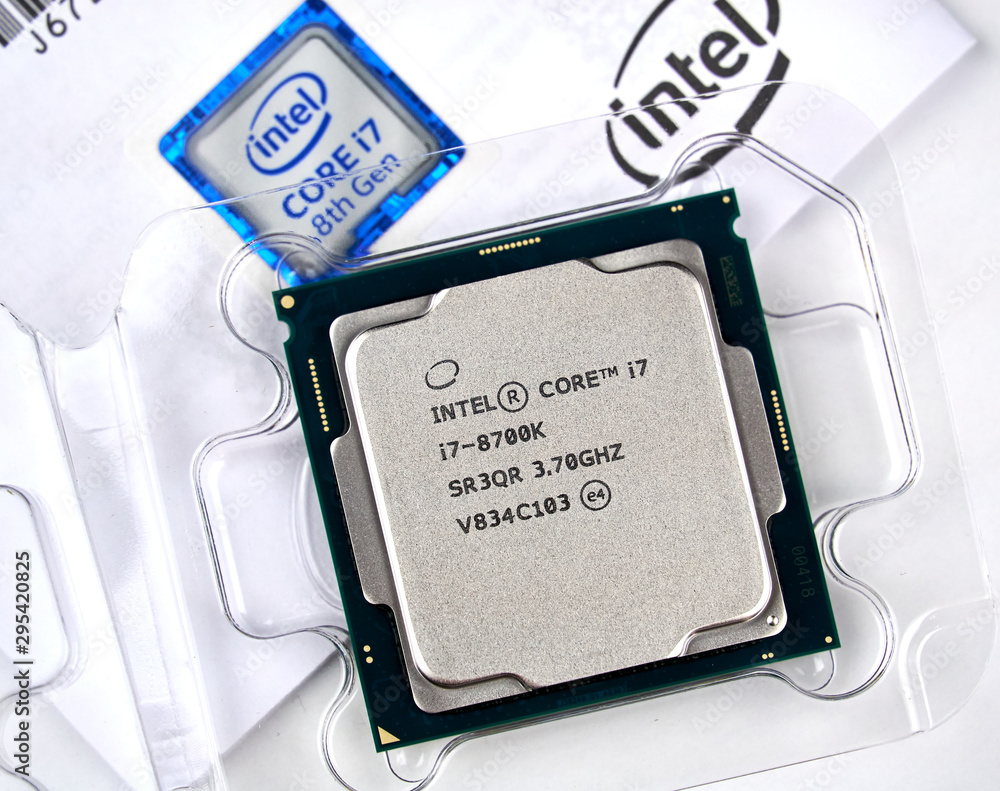 Intel logo and CPU Stock Photo | Adobe Stock