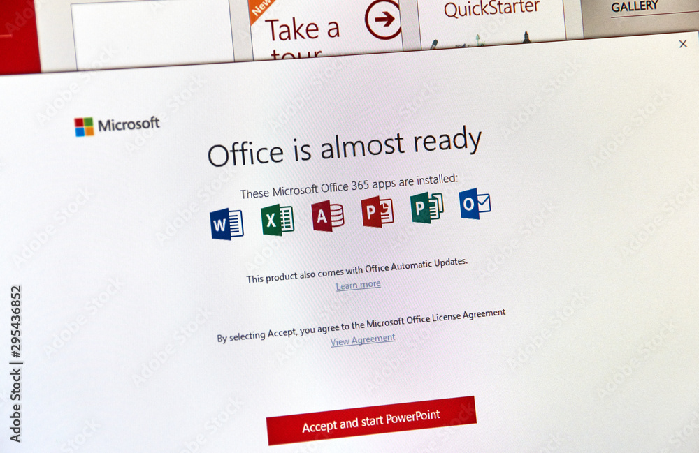 Microsoft Office 365 installation procees Stock Photo | Adobe Stock