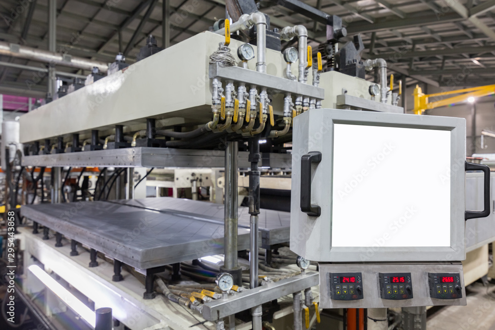 Polycarbonate production line. Industrial photos of factory translucent ...