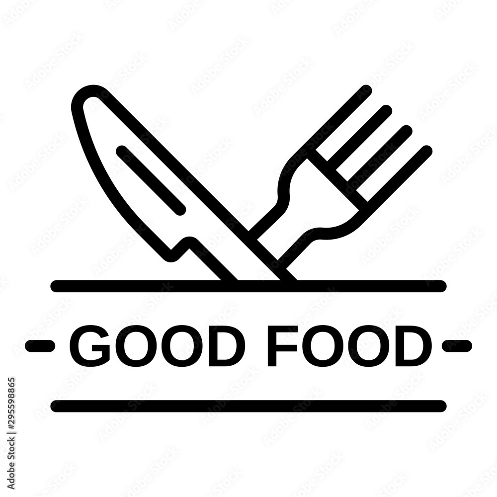 Good food logo. Outline good food vector logo for web design isolated ...