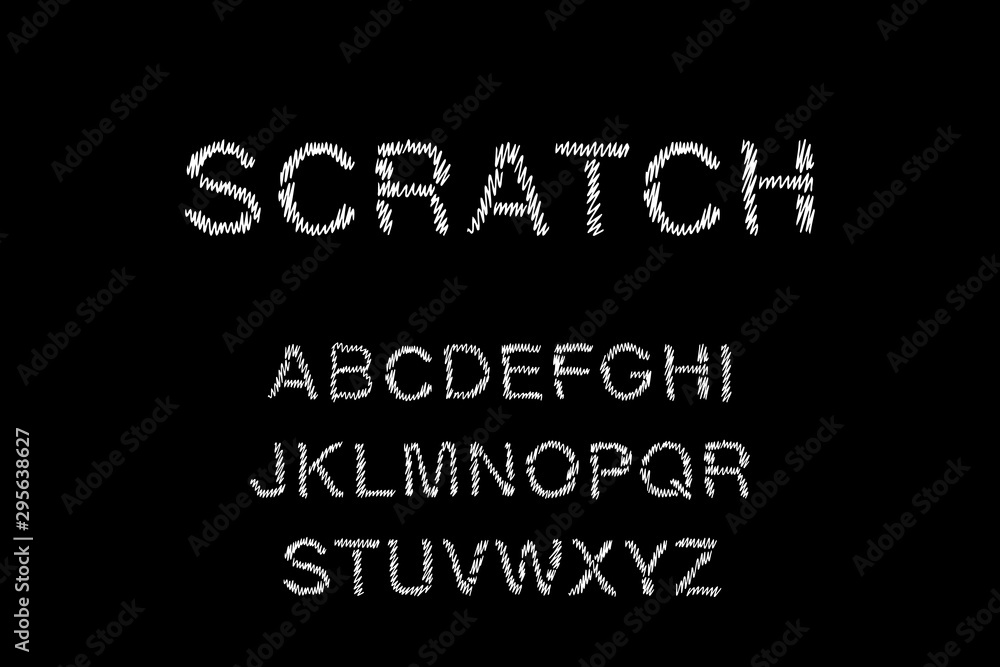 Scratch hand drawn vector illustration in cartoon style pencil effect ...