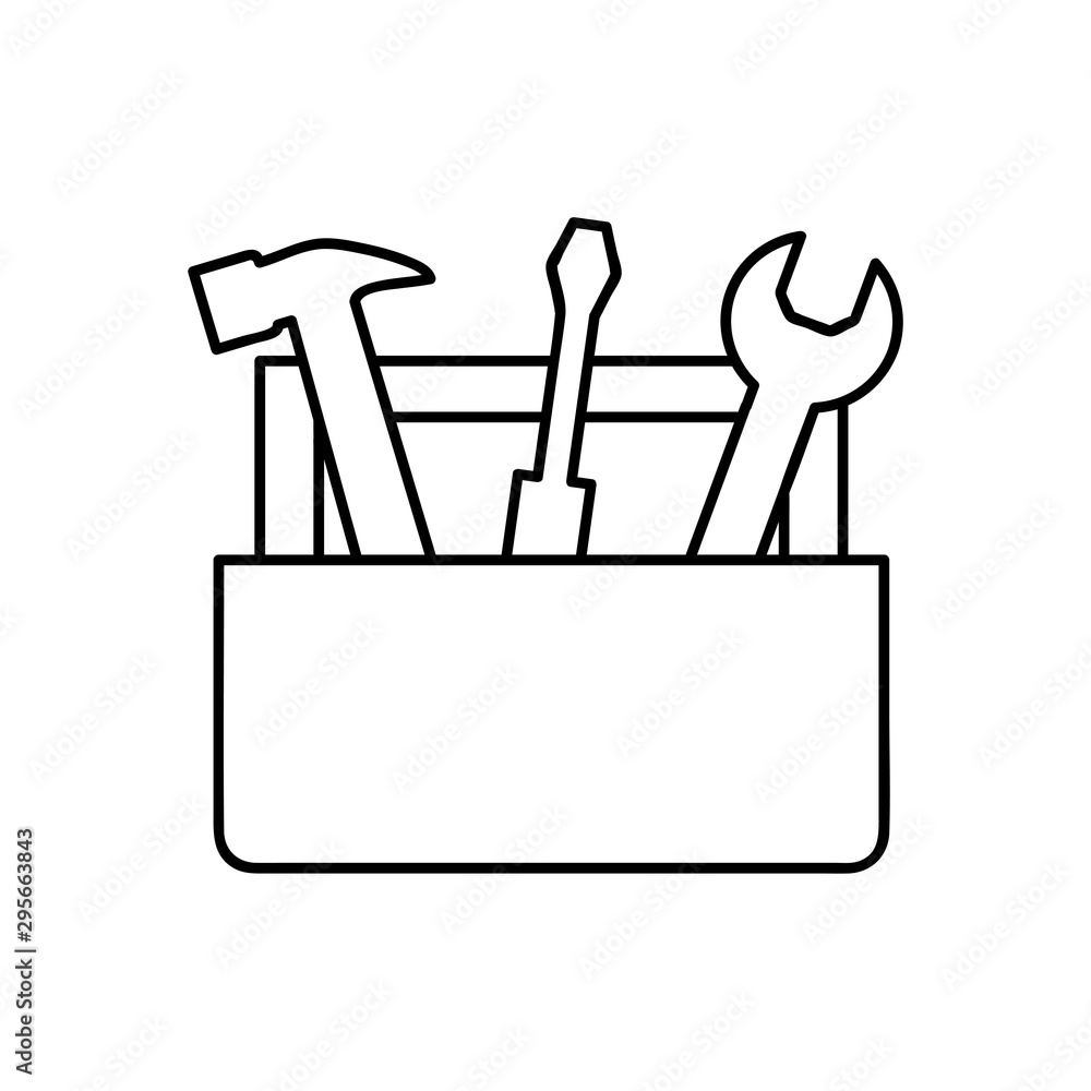 Tools Box line icon. concept web buttons. vector illustration. Outline ...