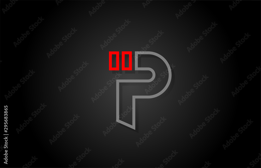 alphabet line P letter red black for company logo icon design Stock ...
