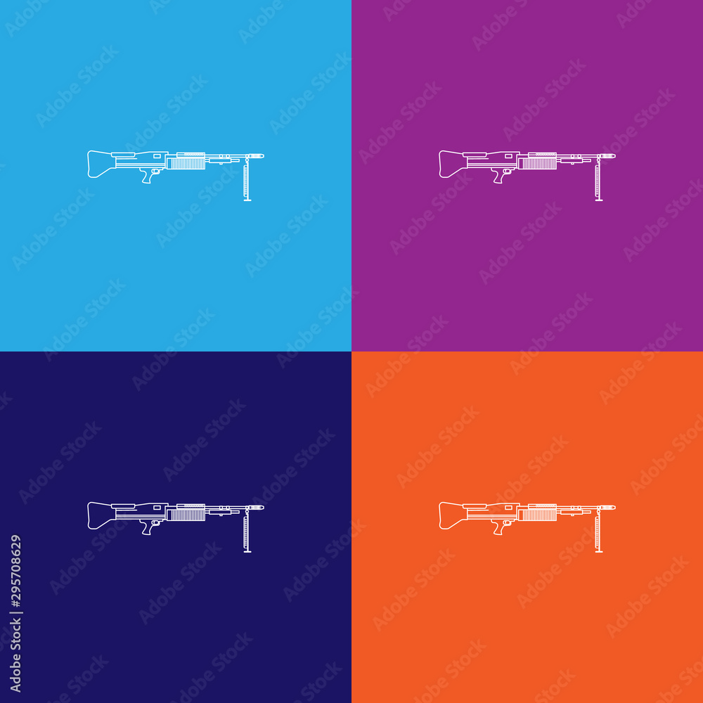 machine line gun. Elements of military illustration icons. Signs ...