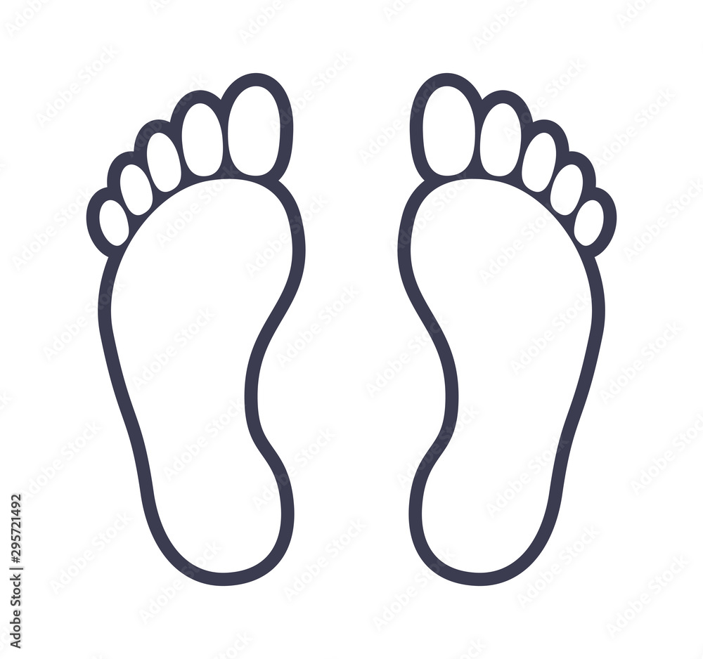 Human foot footprint outline icon Stock Vector | Adobe Stock