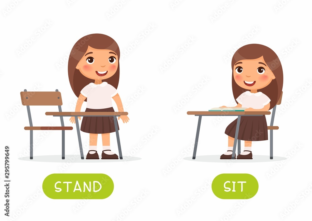 Educational word card with schoolkid vector template. Flash card for ...