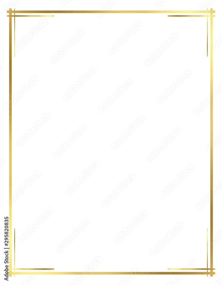 Vector of Simple Gold Border with Lines Stock Vector | Adobe Stock