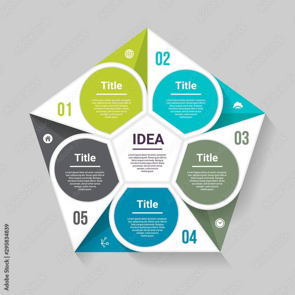 Vector pentagon infographic. Template for diagram, graph, presentation ...