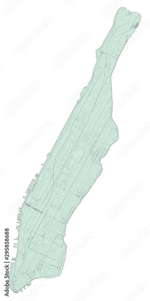 Satellite map of New York City, Manhattan, Usa. Map roads, ring roads ...