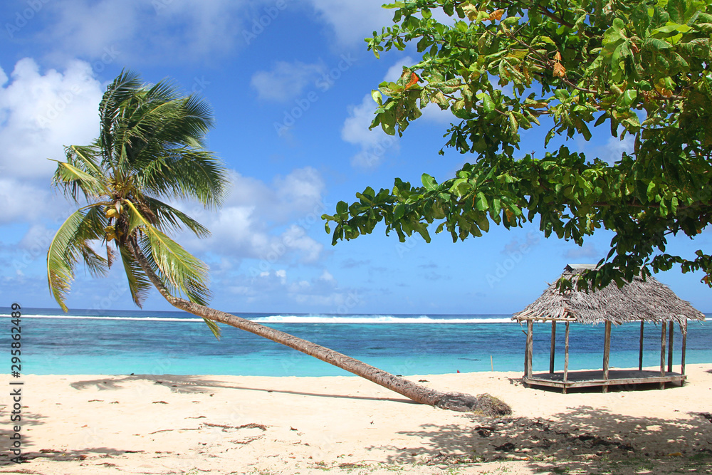 Beach fale, a simple open 'hut' (faleo'o Samoan language), popular in ...