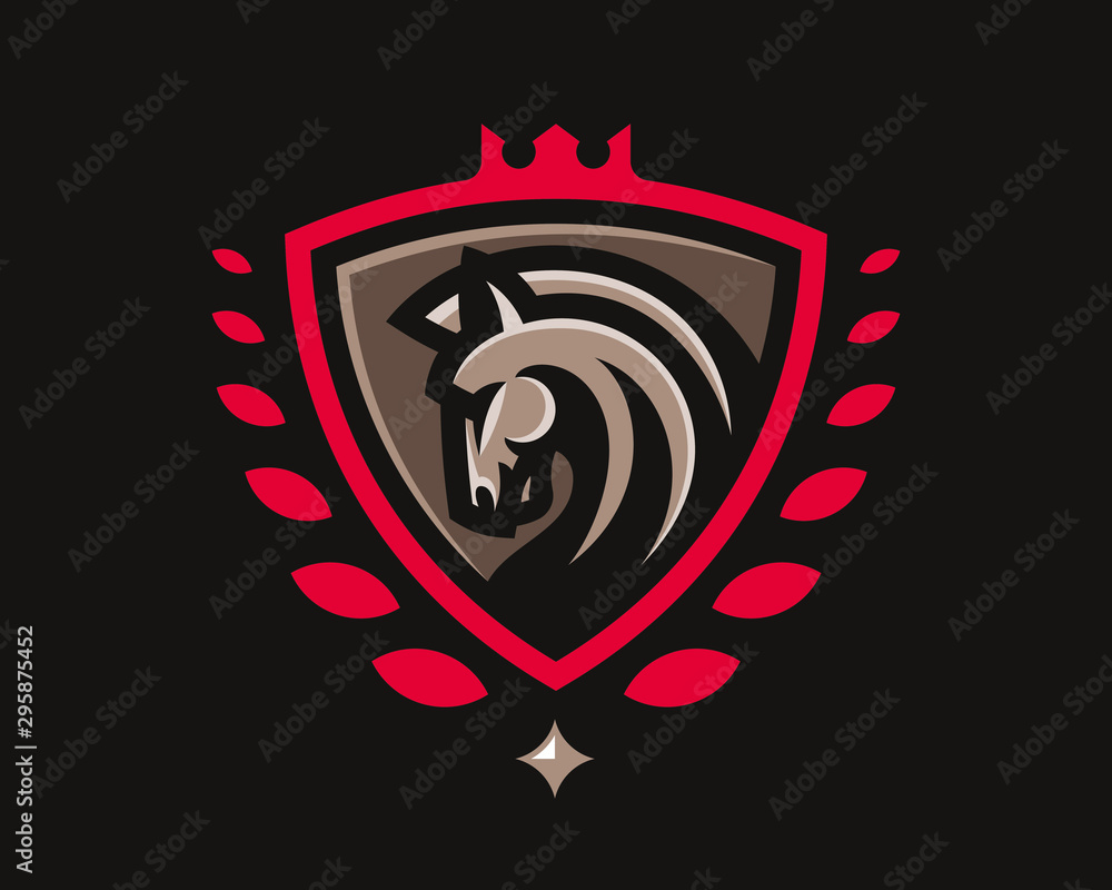 Stallion modern mascot logo. Horse template design emblem for a sport ...
