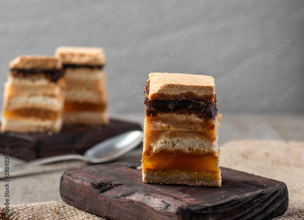 Delicious peruvian dessert called King Kong with dulce de leche and jam ...