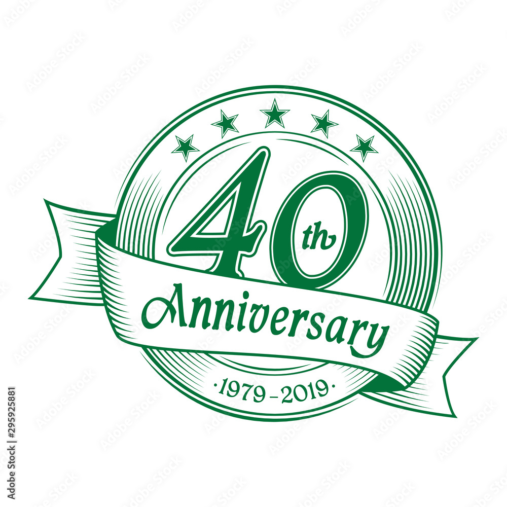 40th anniversary design template. 40 years celebration logo. Vector and ...