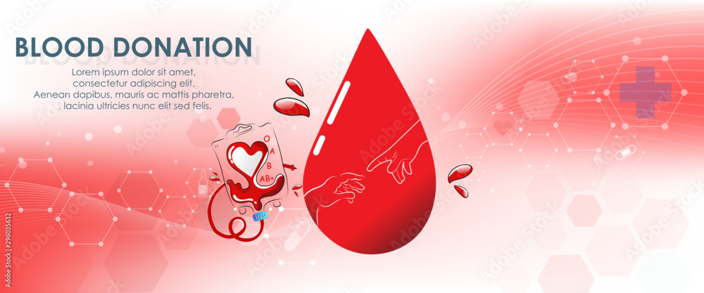 Blood donation design. Creative donor poster. Blood Donor banner. Red ...