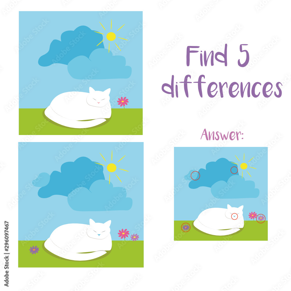 Find differences. Preschool activity for children/ A simple educational ...