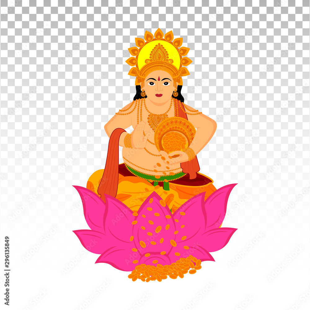 illustration of Lord Kuber in Happy Dhanteras and Diwali festival of ...