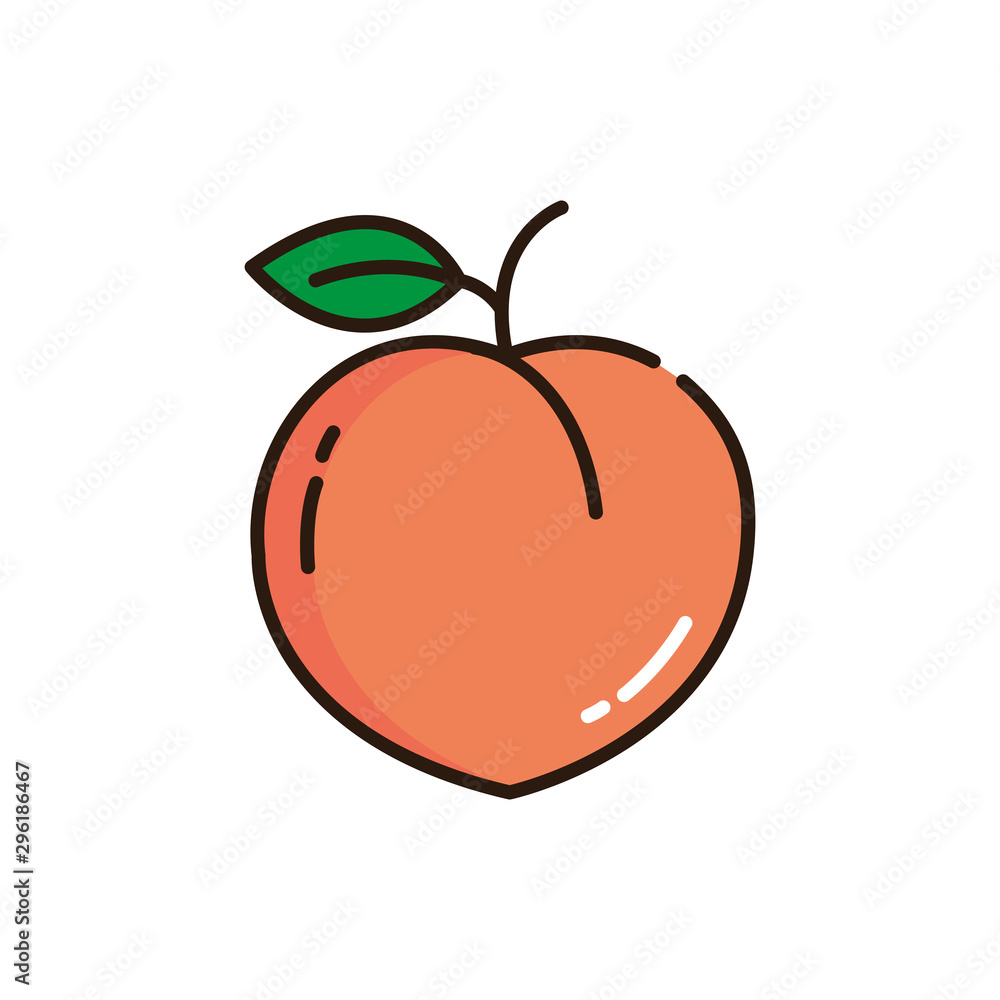 Isolated peach icon fill vector design Stock Vector | Adobe Stock