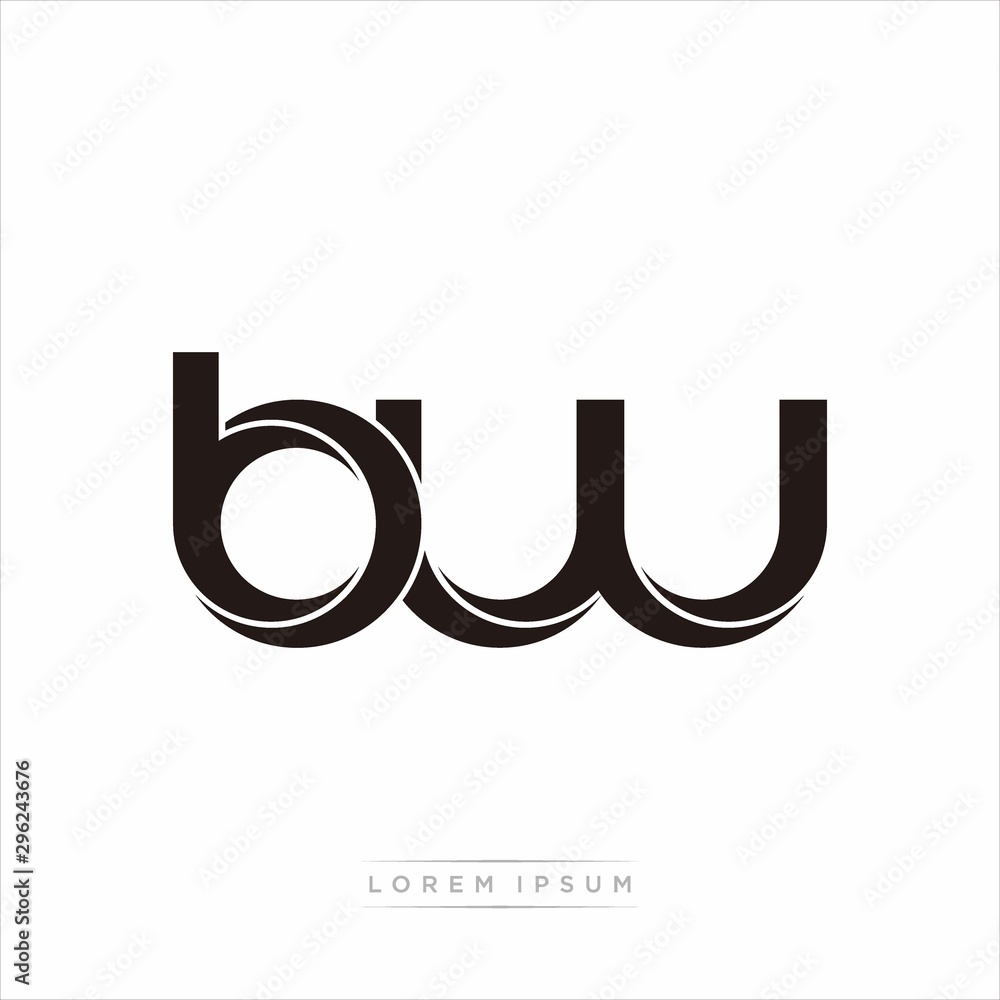 bw Initial Letter Split Lowercase Modern Monogram linked outline ...