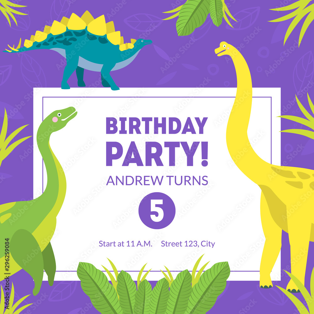 Birthday Party Banner Template, Placard, Invitation Card, Flyer with ...