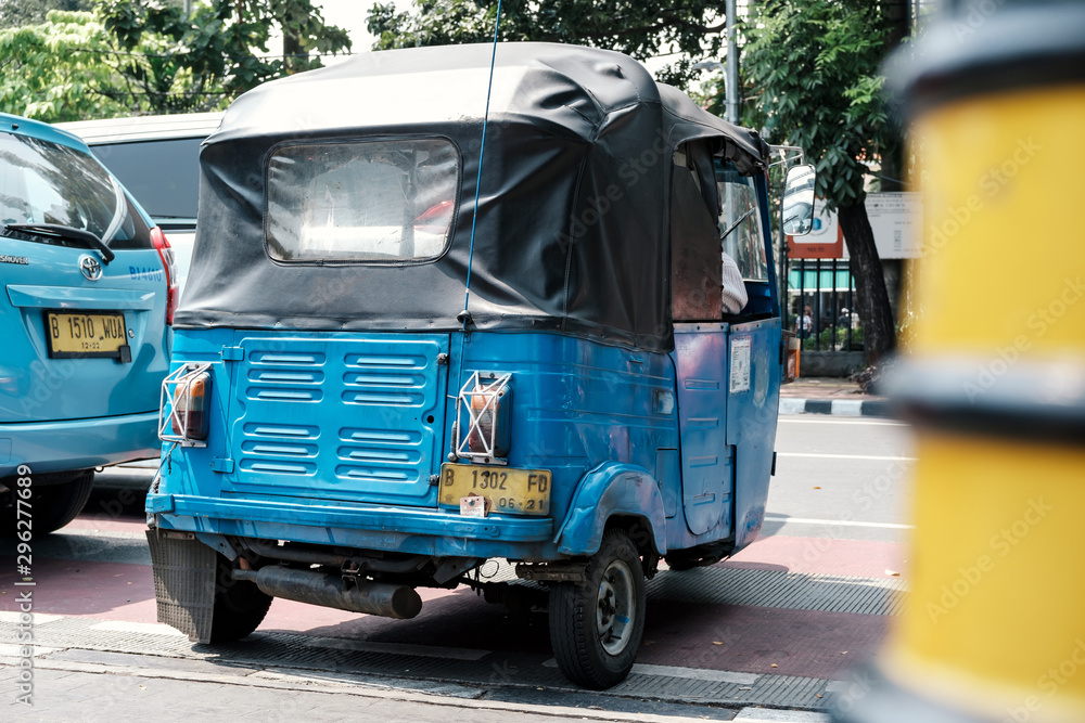 JAKARTA, INDONESIA - MAY 16, 2019_Bajaj, The Jakarta Three Wheeler, old ...