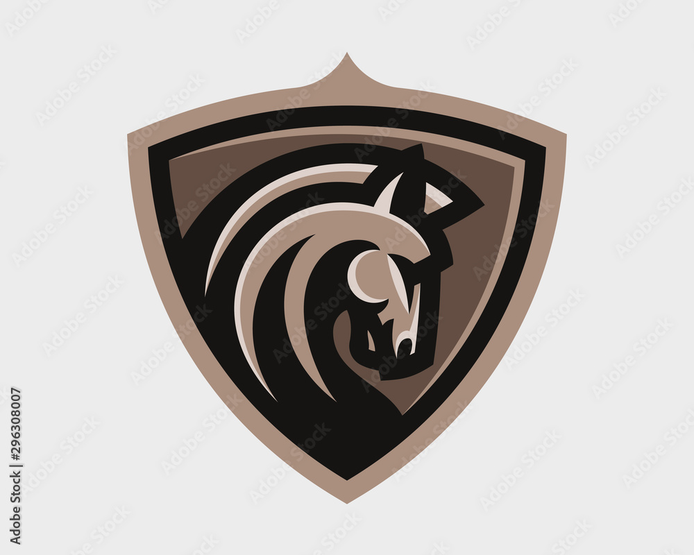 Stallion modern mascot logo. Horse template design emblem for a sport ...