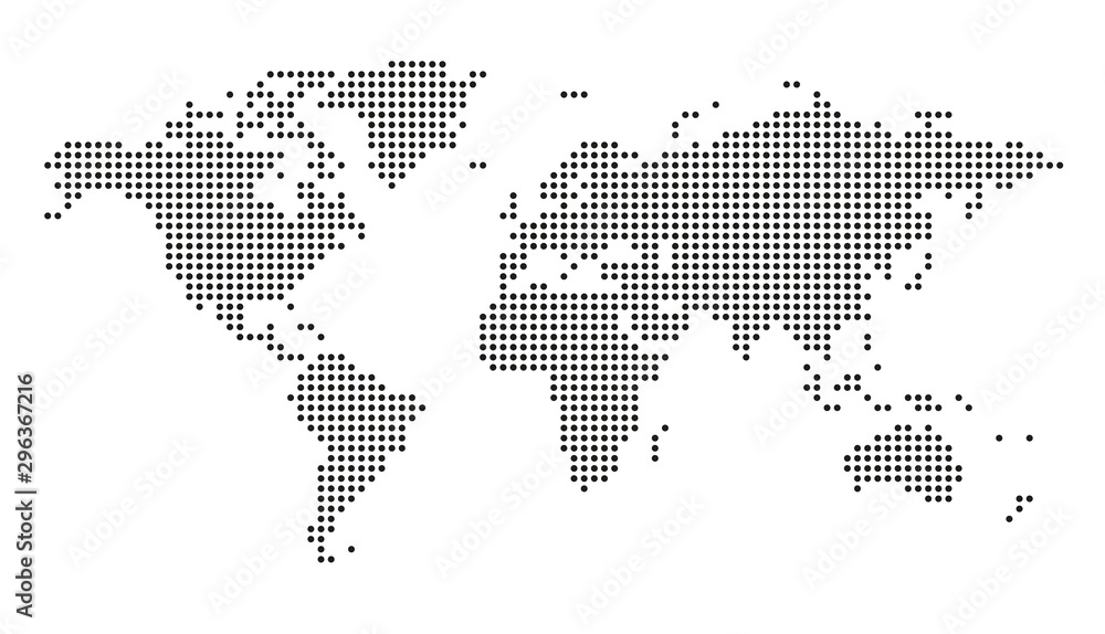 Vector dotted world map Stock Vector | Adobe Stock