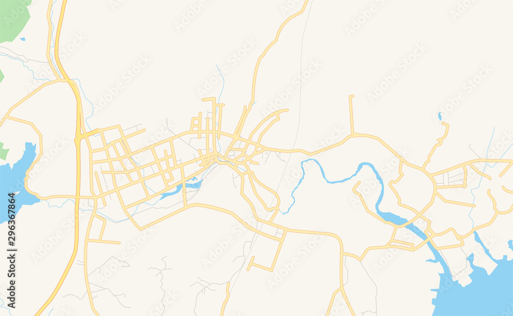 Printable street map of Fuqing, China Stock Vector | Adobe Stock