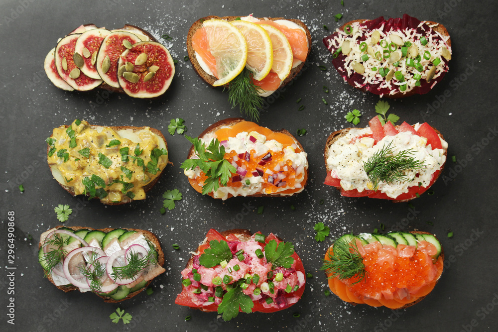 Smorrebrod is a traditional Scandinavian open-faced sandwich Stock ...